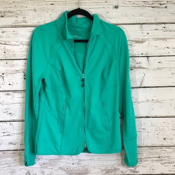 Zella | Jackets & Coats | Zella Green Long Sleeve Zip Up Workout Jacket ...